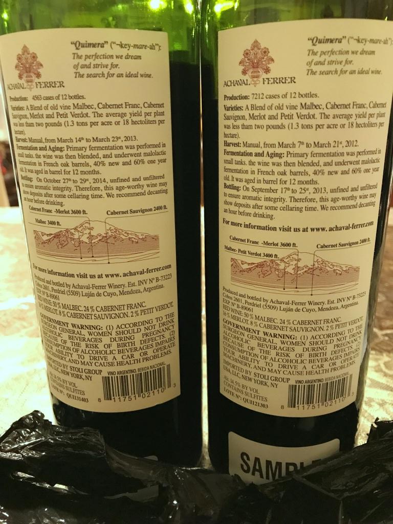 Achaval -Ferrer wines back labels | Talk-A-Vino